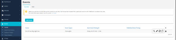 Manage Events - UnionCloud Support